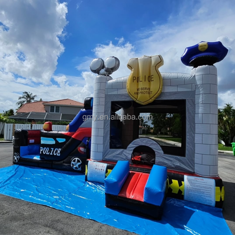 GMY Inflatables Large Inflatable Police Car Slide - Bounce House for ...