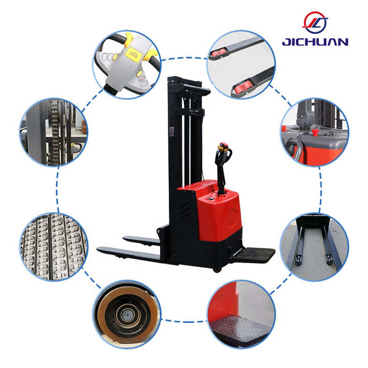 1tons Electric Stacker Electric Pallet Stacker Standing Mini Electric ...