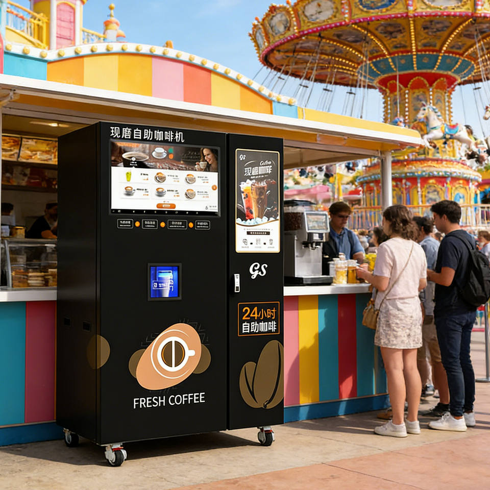 JK82 Unmanned Self-service Freshly Ground Coffee Vending Machine Smart ...