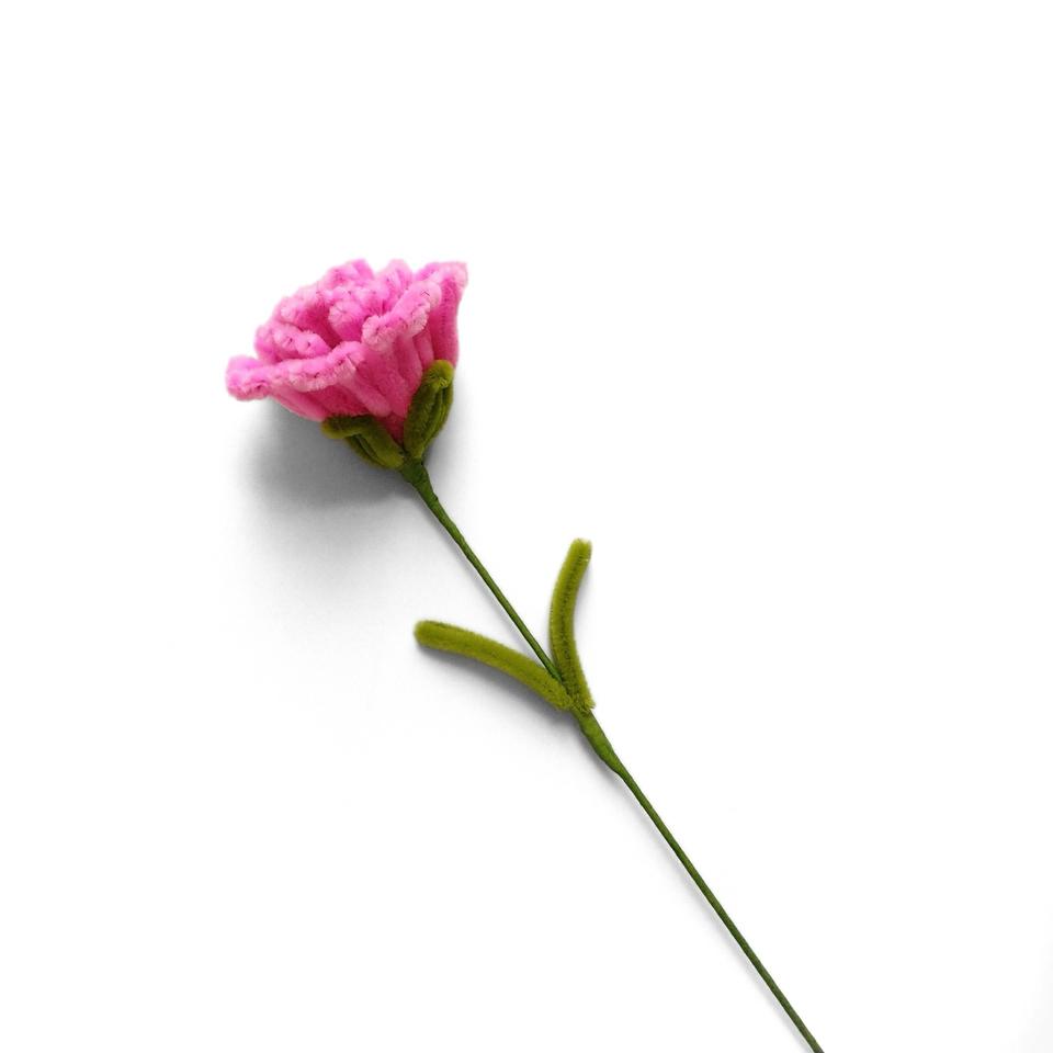 Handmade Long Lasting Environment-Friendly Chenille Carnation Twist ...