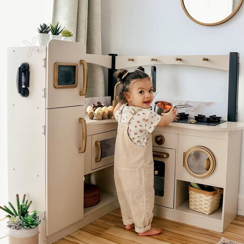 Montessori Educational DIY Role Play Set Wooden Kitchen Toys for Kids ...