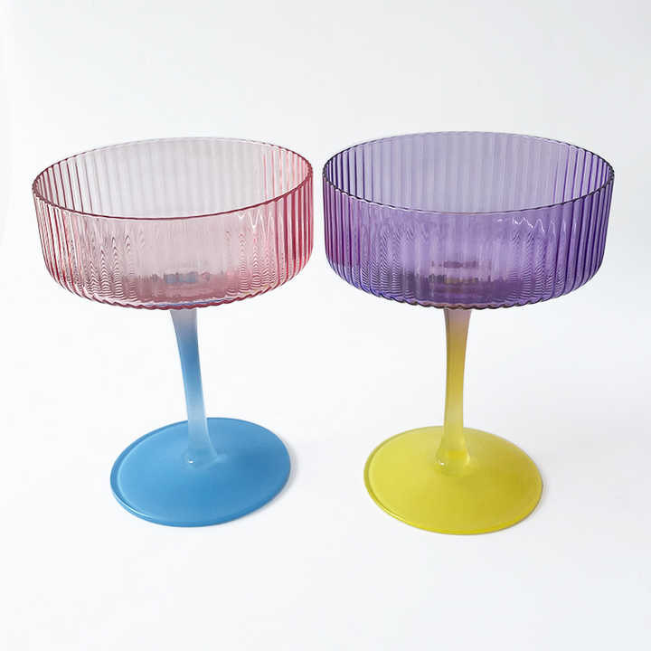 Modern Round Cocktail Glasses Champagne Martini Goblet Cups Plastic ...