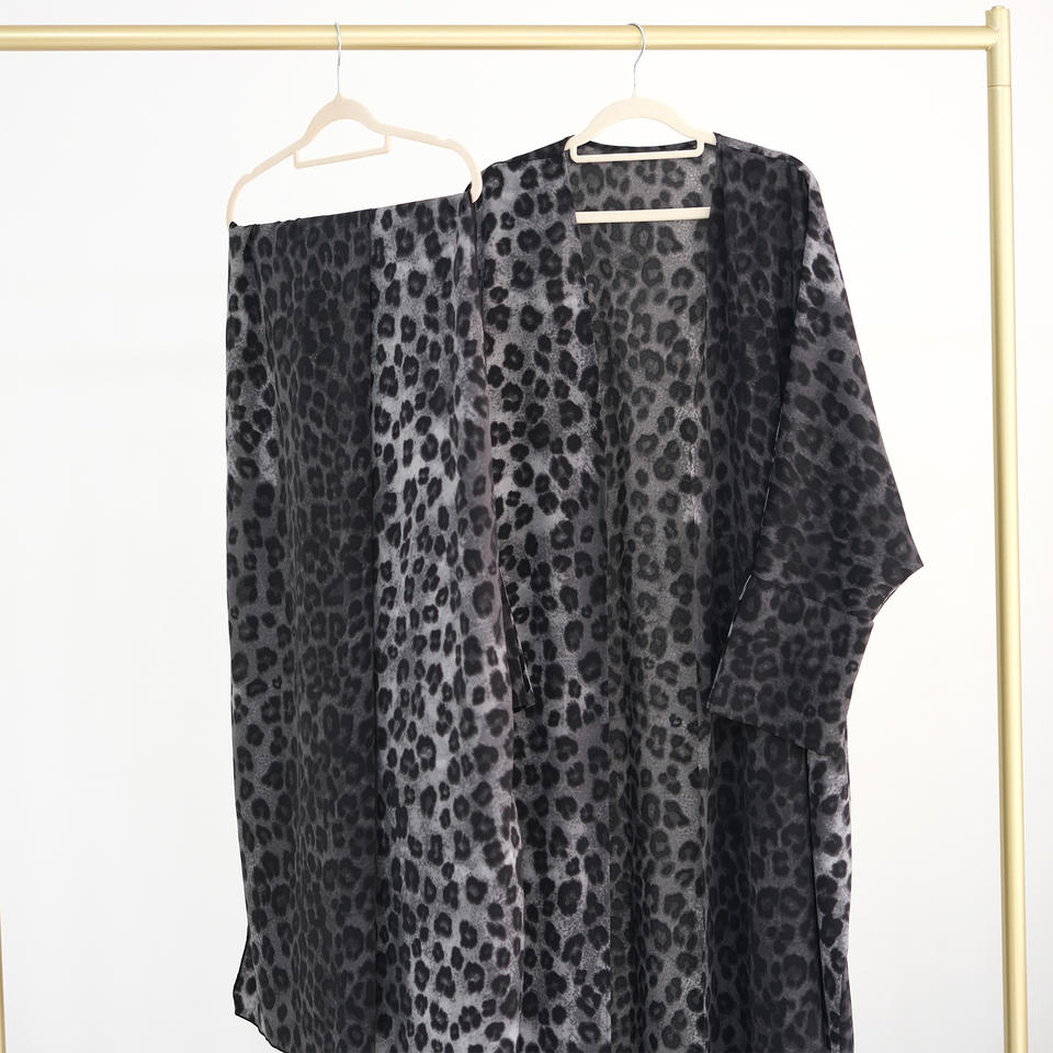 2026 Leopard Print Muslim Women 2 pcs New Arrival Muslim Women Dresses ...