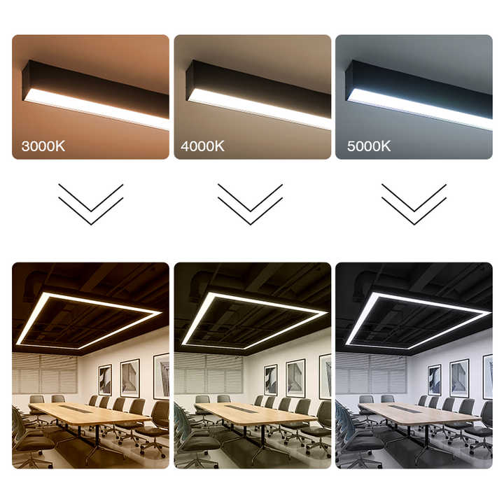 4FT square Linear Pendant Lamp Suspended Indoor Lighting Aluminum ...