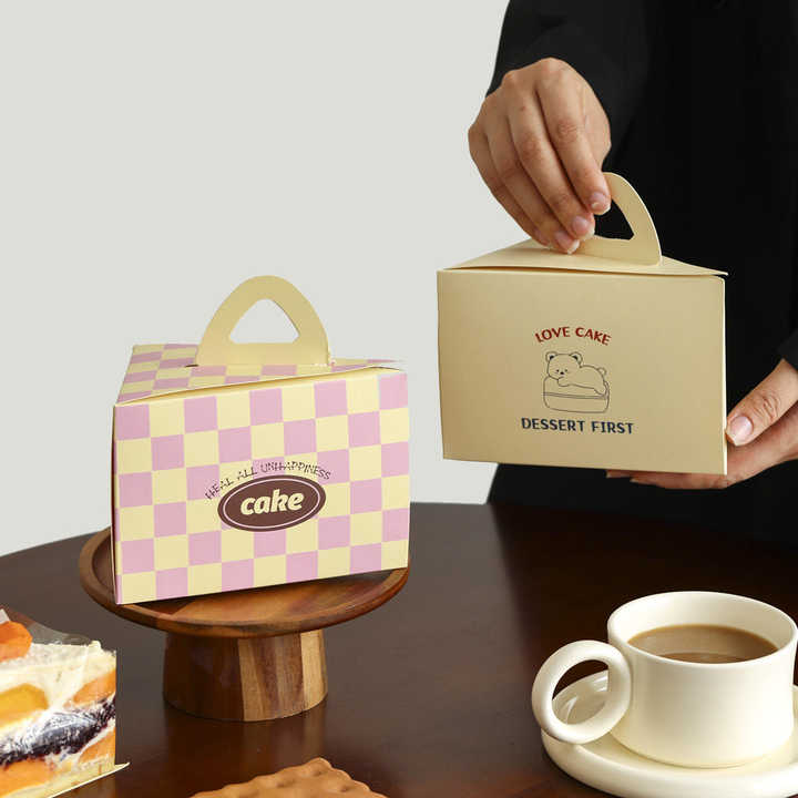 Carton Printing Funny Triangle Handheld Cake Dessert Pastry Box ...