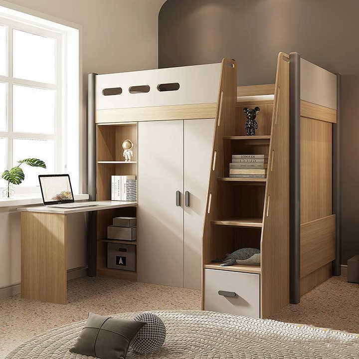 Baby Bunk Bed Cabinet Multi-functional Combination Desk Bed High-low ...