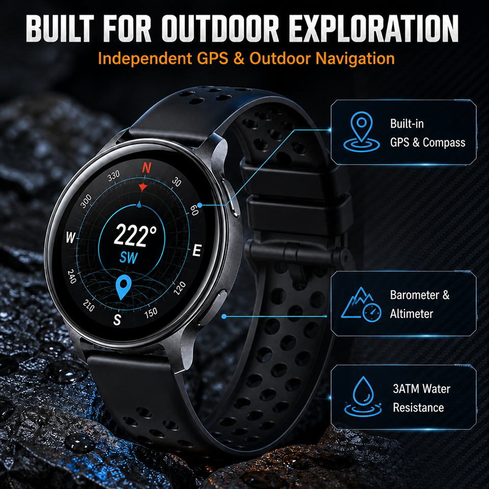 New upgrade HT43 Smart Watch AMOLED Screen 450mah GPS Tracking Sport ...