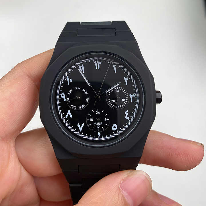 Casual Arabic Dial Design Fashion Black Wrist Quartz Watch