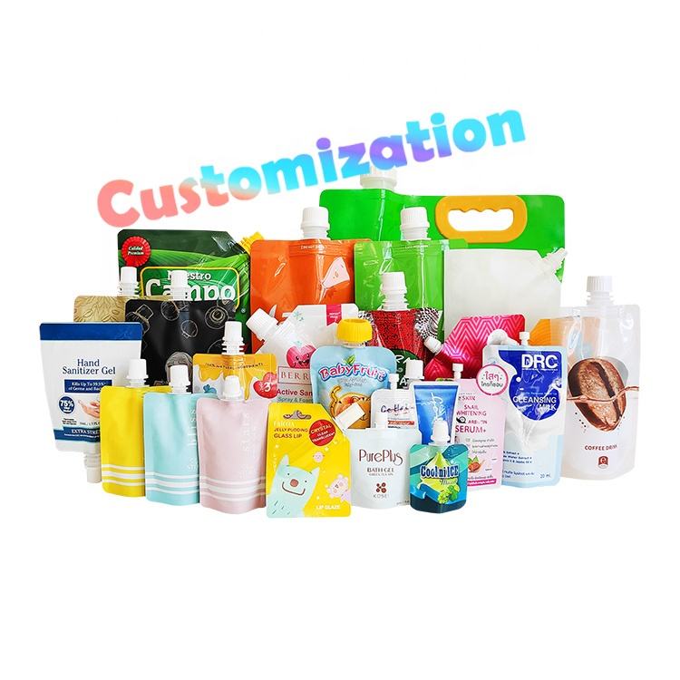 Custom Printing Plastic Liquid Packaging - Spouted Bags