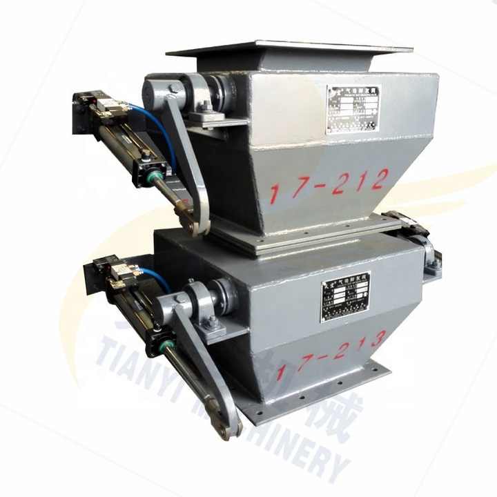 Double Flap Gate Valve with Pneumatic Actuator for Ash Discharge