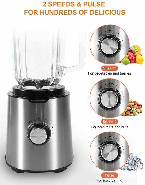 High Speed Countertop Blender - Stainless Steel Housing