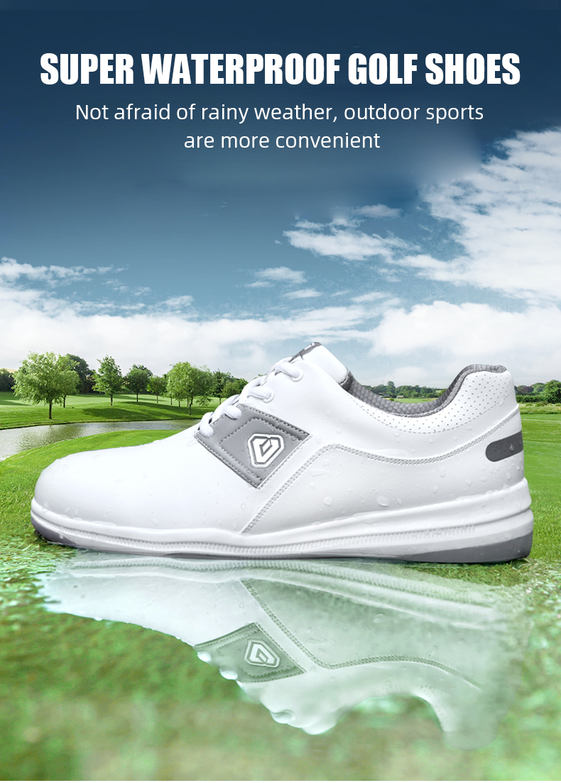 PGM XZ193 waterproof golf shoe foshan microfiber leather black spike ...