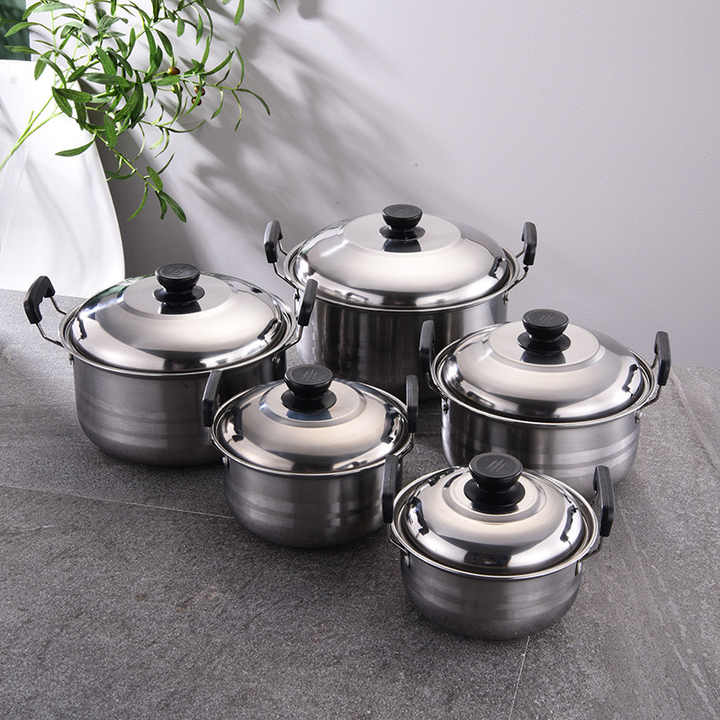 10PCS Kitchen Ware Soup Steamer Pot Set with Lid - Stainless Steel