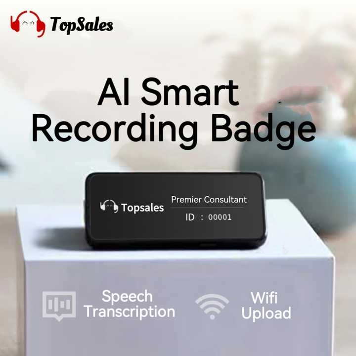 AI Smart Audio Recording Name Badge, Real-time Upload Transcription ...