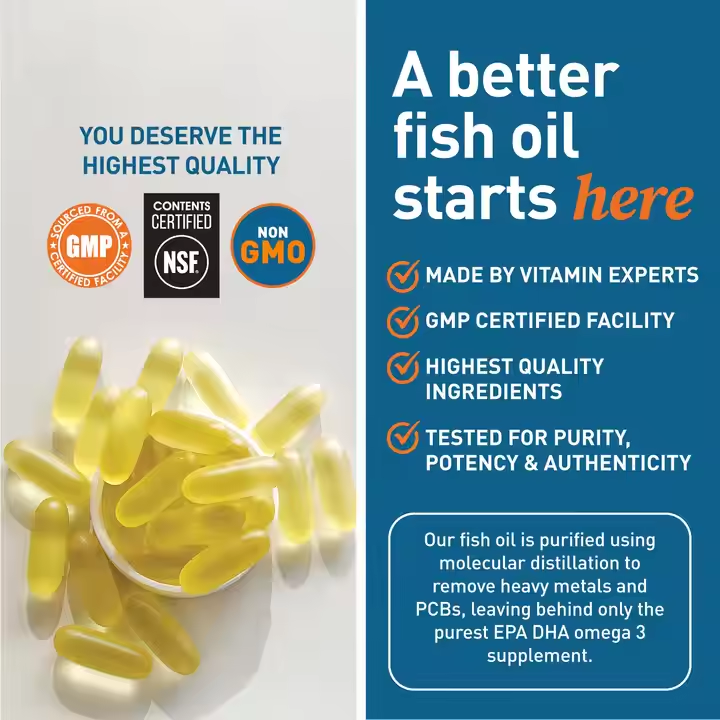 OEM Hot Selling Fish Oil Capsules EPA DHA Supplements 2000mg Omega 3 Supplement Health Support ...