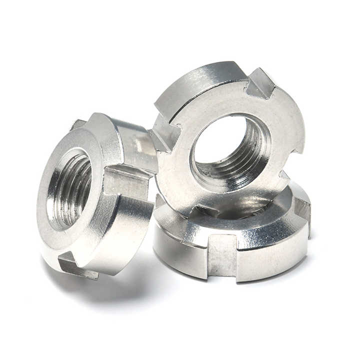 National Standard Round Nut Slotted Lock Nut Stop M8 M10 M12 Carbon ...