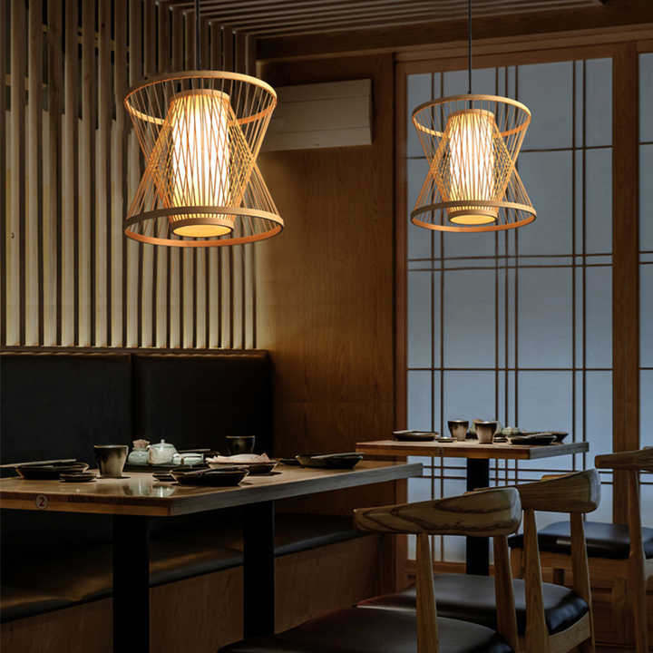Durlite Bamboo Chandelier - Modern Office LED Pendant Lighting