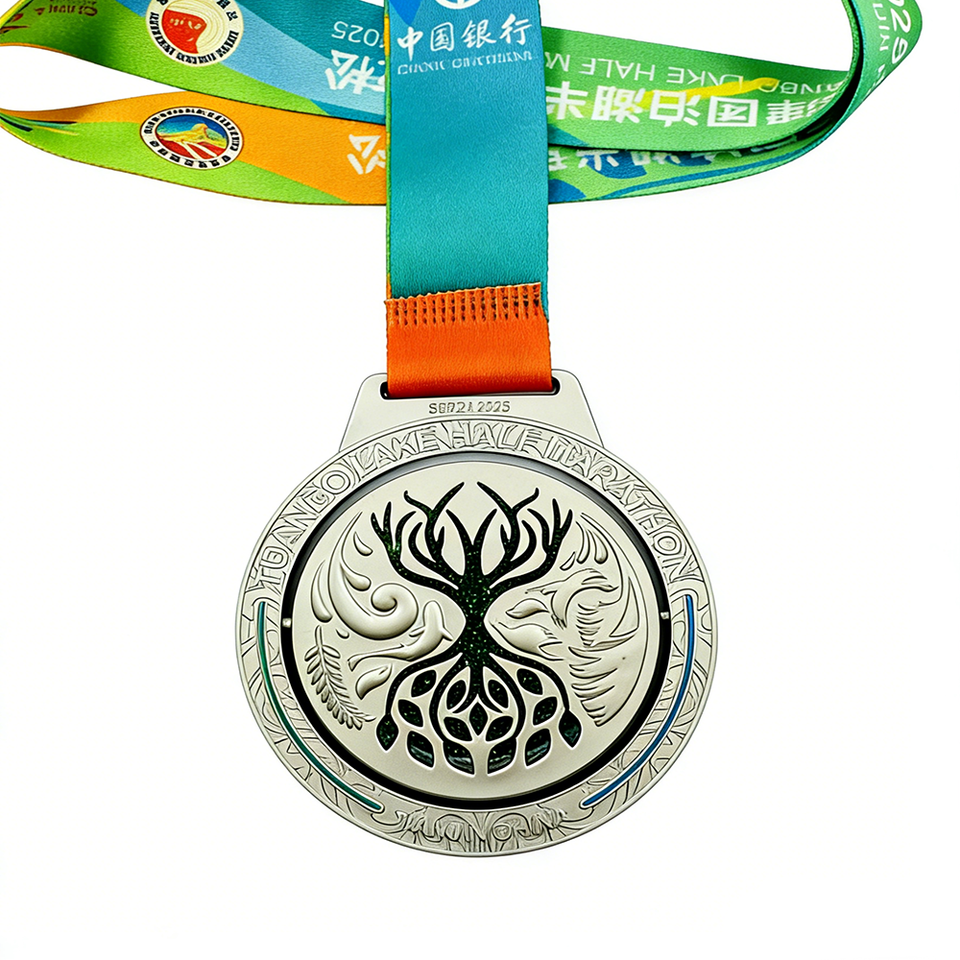 Custom Mecha Style Running Medal Zinc Alloy Gold Plated 3D Relief ...