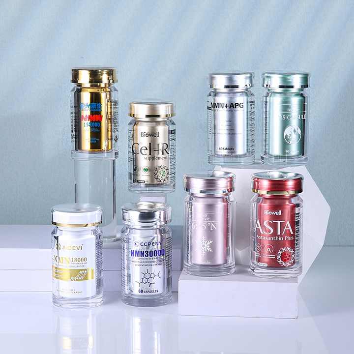Custom High-End Health Product Acrylic Empty Capsule Bottles