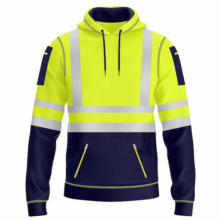 Custom Logo Hi Vis Hoodie High Visibility Reflective Safety Traffic Engineer Construction ...