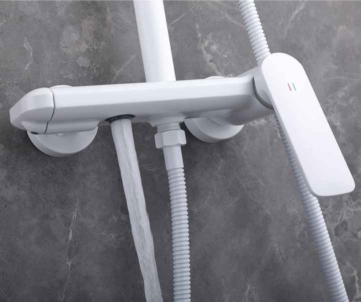 New Design of Brass Shower Set 3 Ways High End White Wall Mounted Brass ...