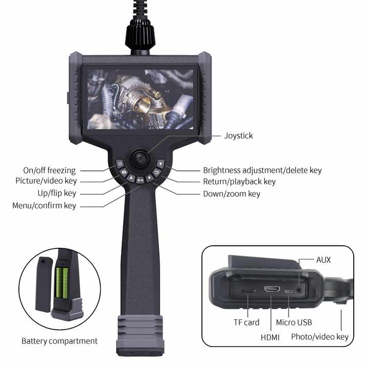 6mm 1080P HD Industrial videoscope , 6mm IP67 waterproof LED video ...