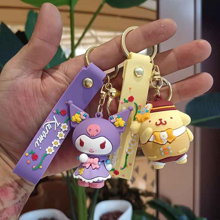 manufacturer 3D pvc plastic kids cute cartoon designer car key chain ...