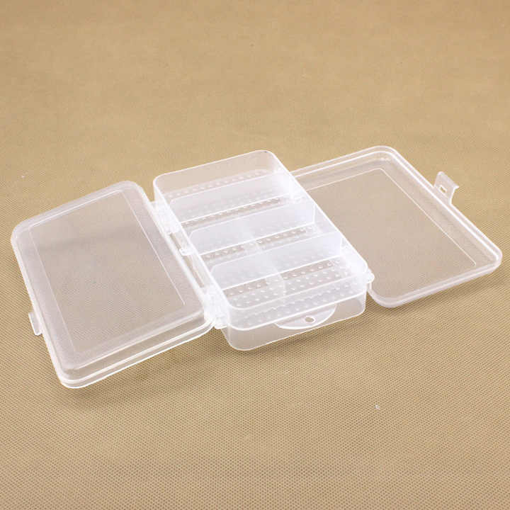 Double Side 10 Compartments Plastic Storage Box - Durable & Transparent