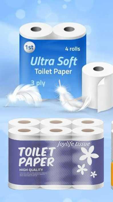 Ultra Soft Toilet Paper - Joylife Bamboo Tissue Rolls