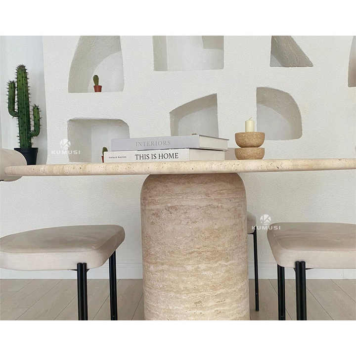 Travertine Single Bullet Leg Dining Table| Alibaba.com