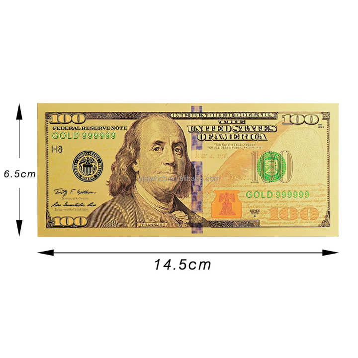 Factory Supply Exquisite Gold Foil Commemorative Bookmark Set US Dollar ...