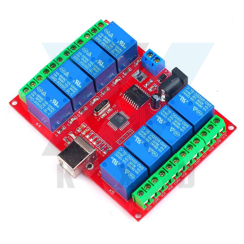 8CH 5V/12V/24V USB Relay Module Control Switch Programmable Computer ...