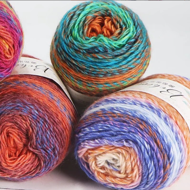 Factory Direct Bohemian Style Wool Blended Yarn High-Strength Colorful ...