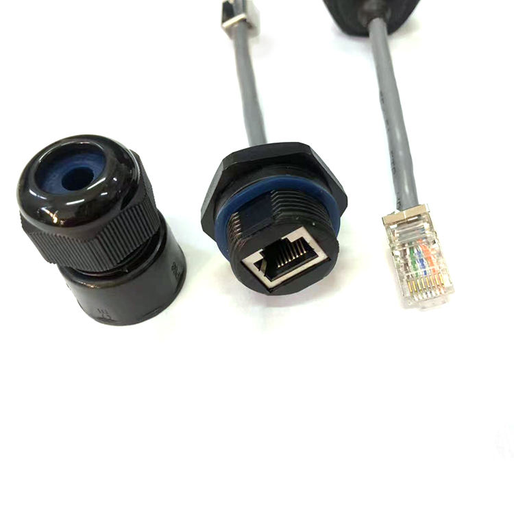 IP68 Shielded Outdoor CAT6 RJ45 Coupler M25 Waterproof Connector Wire ...