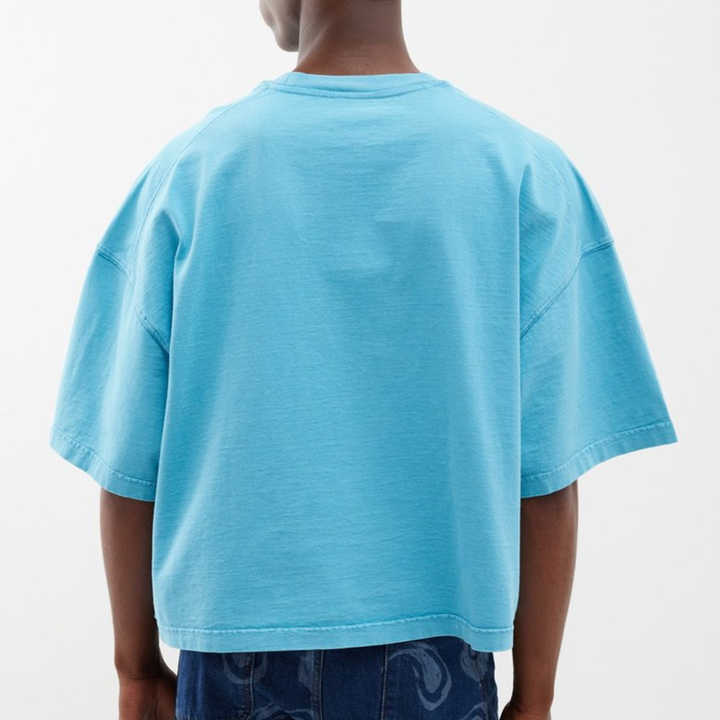 240 Gsm Cotton Tee Shirt - Blank Acid Wash Boxy Cropped