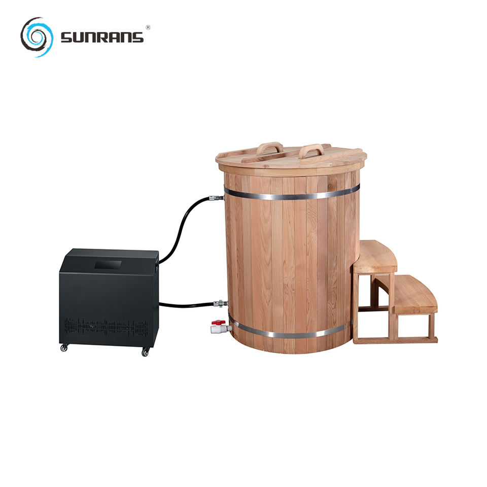 Red Cedar Ice Bath Tub with Chiller Stainless Steel Professional Cold ...
