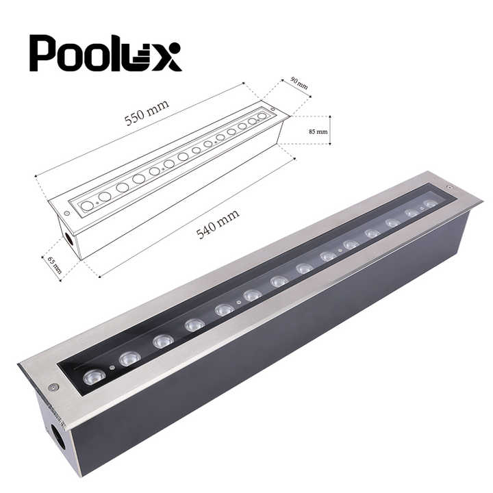 550mm Underground Buried Rectangular Linear Floor Lamp IP67 RGB Linear ...
