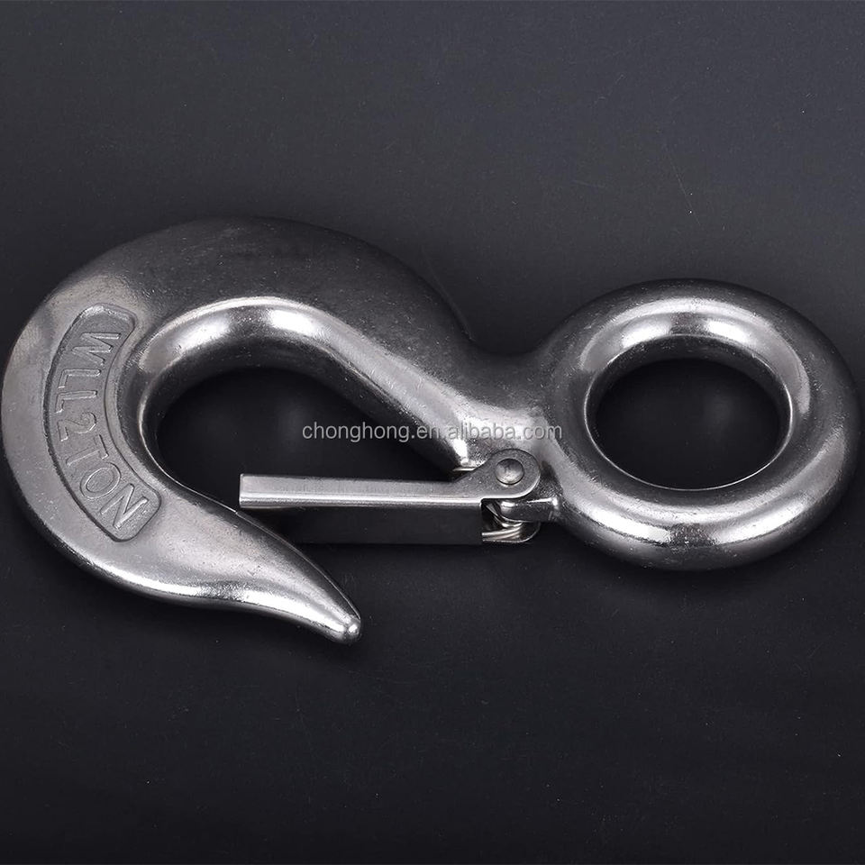 Heavy Duty Round Fast Eye Safety Snap Hook Rigging Accessory 0.5T Grab ...