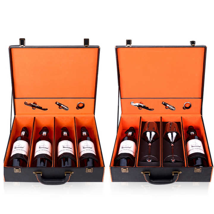 Premium Luxury Multifunctional Leather Wine Gift Boxes