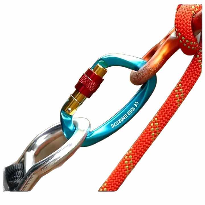 Heavy Duty 25KN Screw Locking D Shape Rock Climbing Clips Aluminum ...