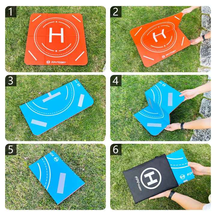 FPV Tosky Drone Landing Pad 51CM Double Sided PU Leather Landing Pad ...