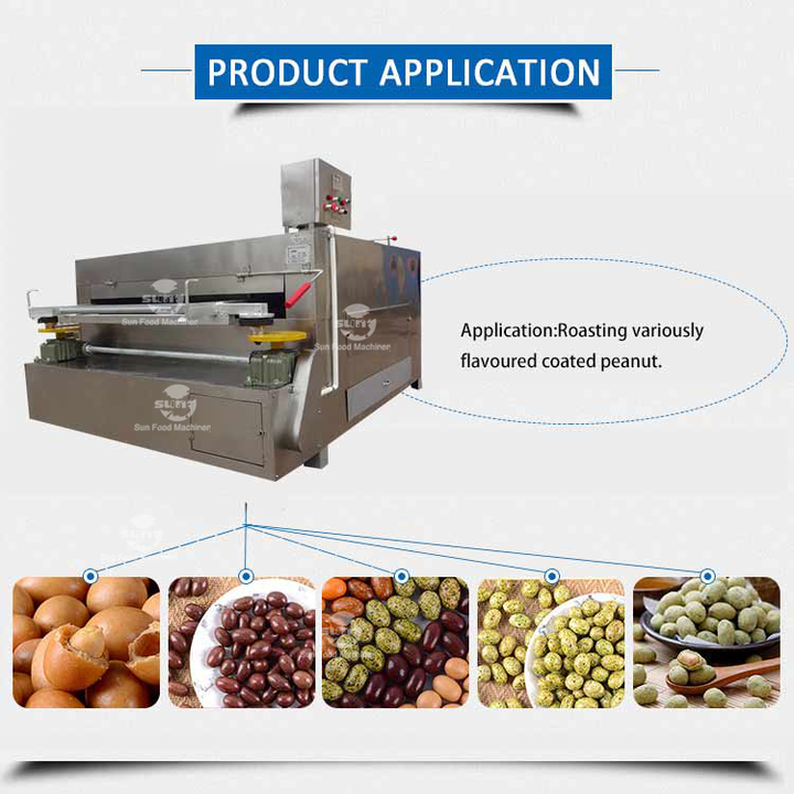 Swing-Coated Roasting Nut Processing Machine for Fishskin Peanuts Cashews Macadamia Nuts Cocoa ...