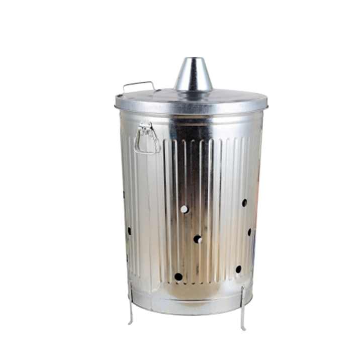 100 Liter Nature Galvanized Large Incinerator Fire Bin Burning Leaves ...
