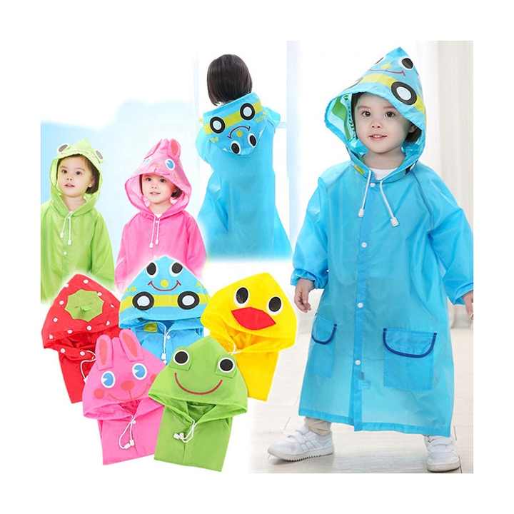 Cute Raincoat with Hood - Waterproof Poncho for Kids