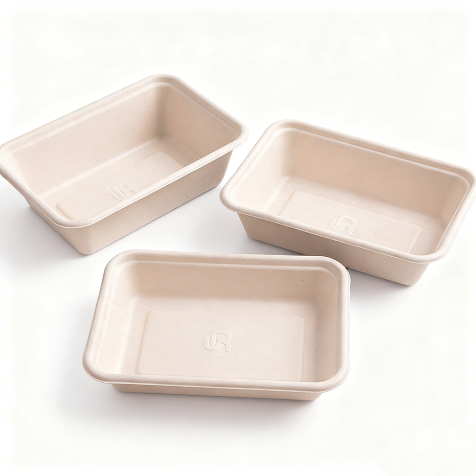 500ml Bagasse Take Away Lunch Bento Box-Biodegradable & Recyclable ...