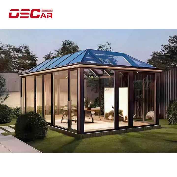 High Quality Automatic Aluminium Sunrooms Glass Houses Outdoor Patio ...