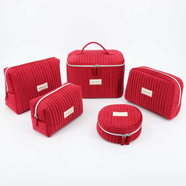 Custom Luxury Makeup Case - Velvet Quilted Travel Pouch