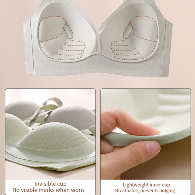 High Quality Soft Lady Mesh Breath V-neck 3D Invisible Cup Seamless ...