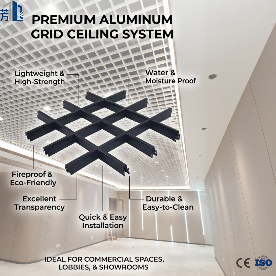 Factory Custom Perforated Open Cell Aluminum Grid Ceiling Fireproof ...