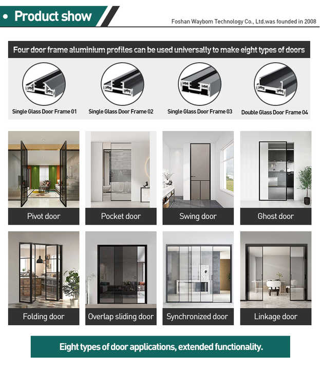 40 Slim Sliding Swing Door Aluminum Profile 6000 Series